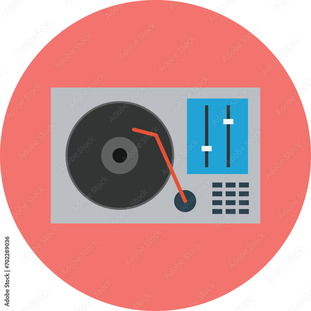 vinyl record player with record. multimedia icon vector png. media icon vector. interactive ...