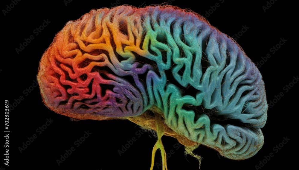 Illustrative representation of a human head in profile view, showcasing ...