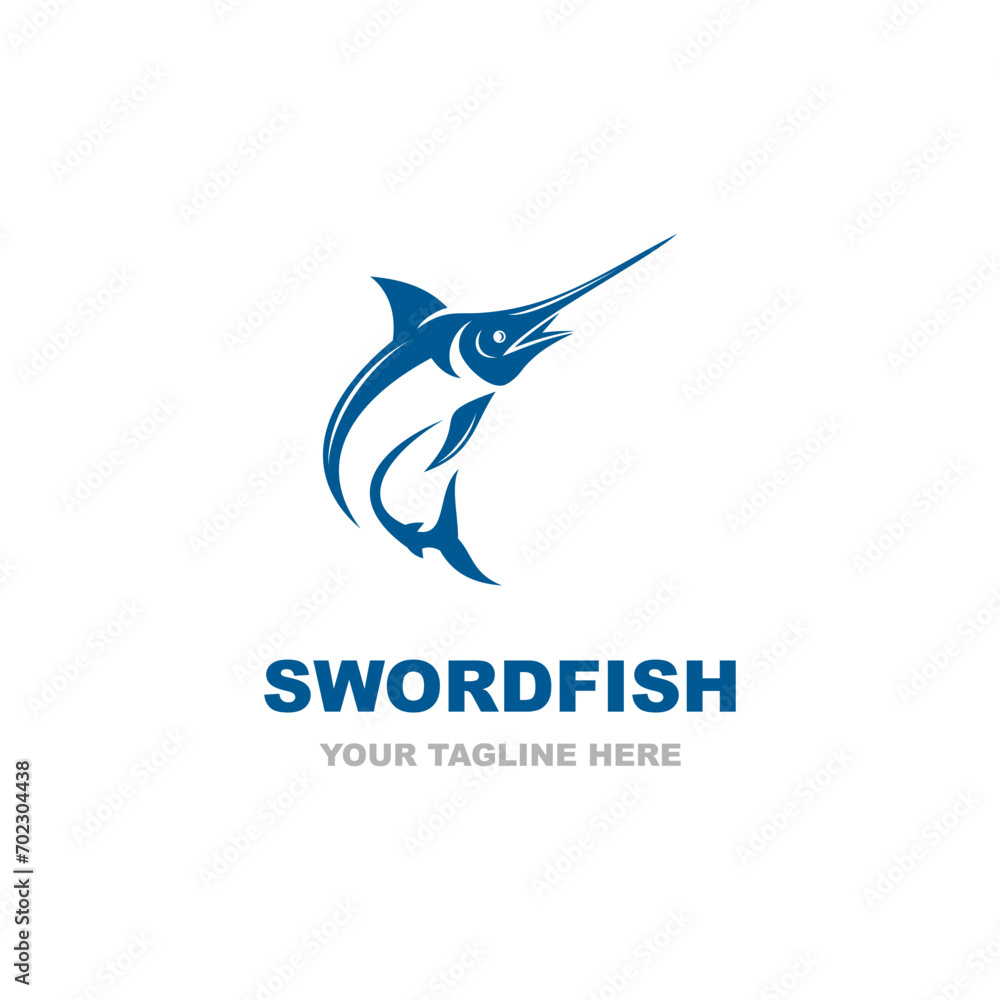 Swordfish Logo isolated on white background. Design swordfish for logo ...
