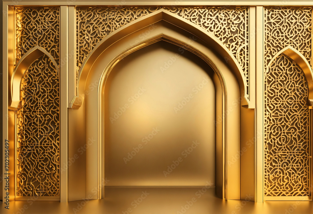 Arabic golden arch. islam architecture shape for muslim holidays ...
