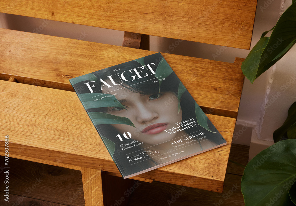 Mockup of customizable vertical A4 magazine cover Stock Template ...