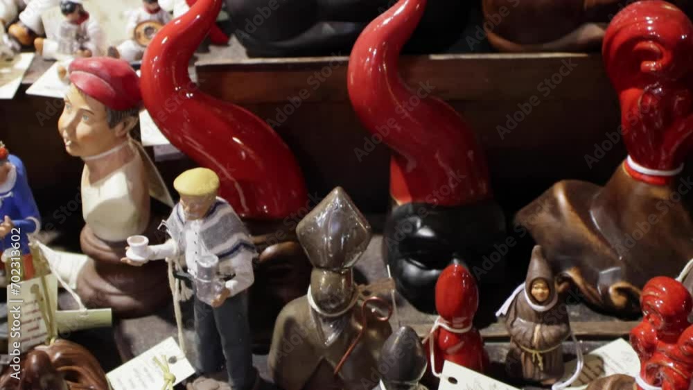 Statuettes and masks of Pulcinella, historical character of Neapolitan ...