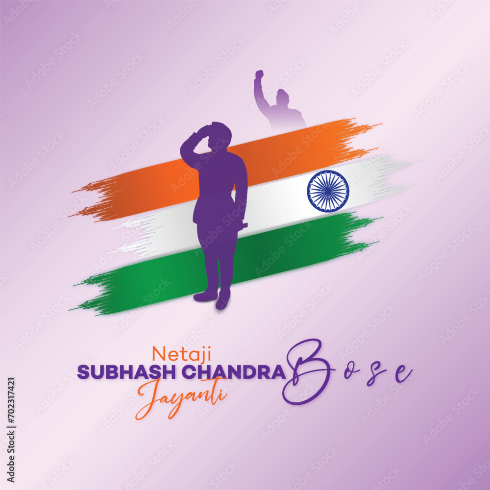 Subhas, Chandra, Bose, poster, 23rd January Vector post, story, banner ...