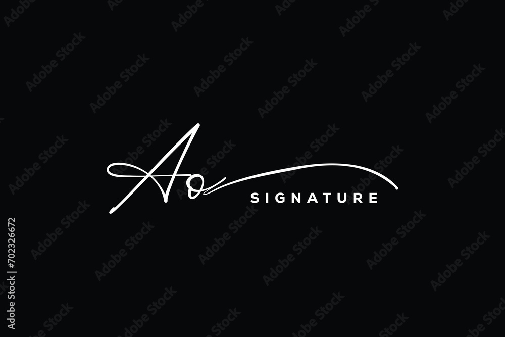 Vecteur Stock AO initials Handwriting signature logo. AO Hand drawn ...