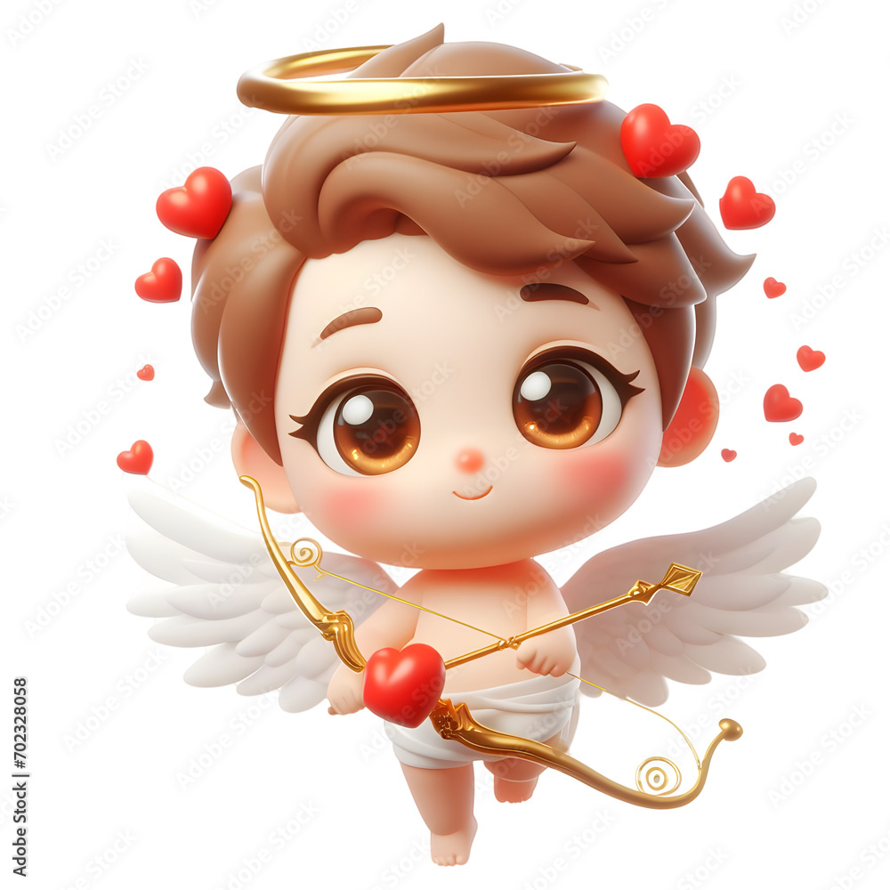 Cupido lindo bebé tierno san valentin volando con una flecha de corazon ...