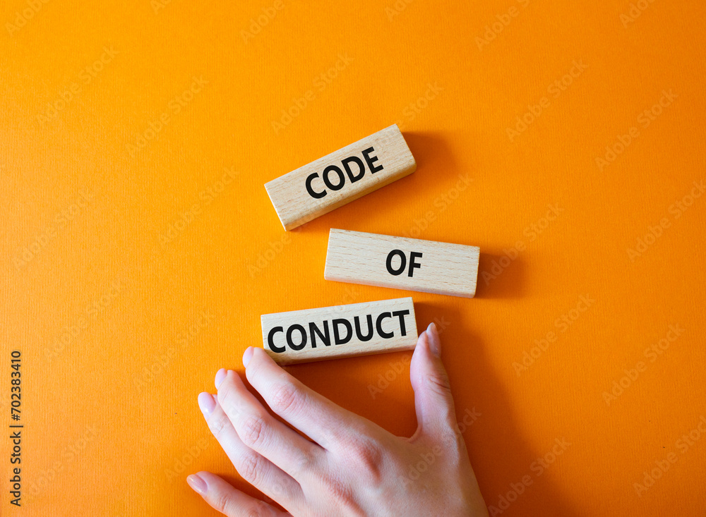 Code of conduct symbol. Wooden blocks with words Code of conduct ...