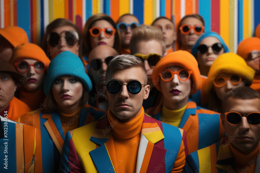 An optical illusion where colors seem to shift and change, presenting a ...