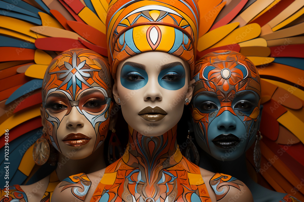Portrait of people/women from diverse backgrounds, DEIB. Unity in ...