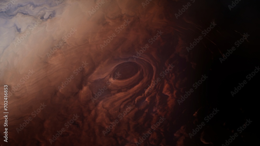 Giant alien gas planet in deep dark outer space. 3D illustration and ...