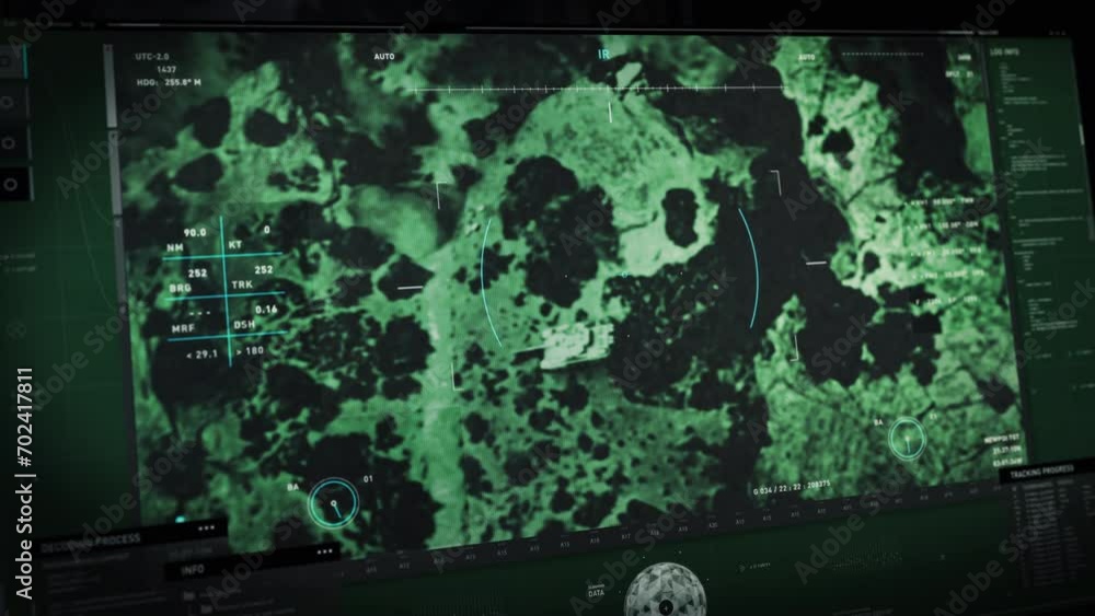 Futuristic Spying System Scans War Merkava Tank Target Animation ...