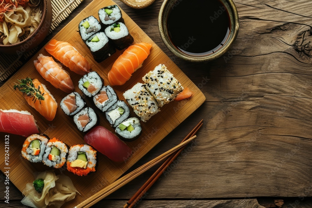 An exquisite spread of traditional japanese delicacies, from california ...