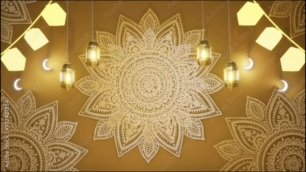 Animated Islamic Background With Rotating Mandala Arabic Patterns ...