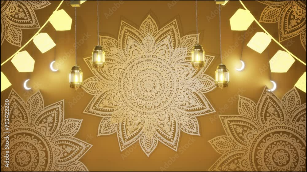 Animated Islamic Background With Rotating Mandala Arabic Patterns ...