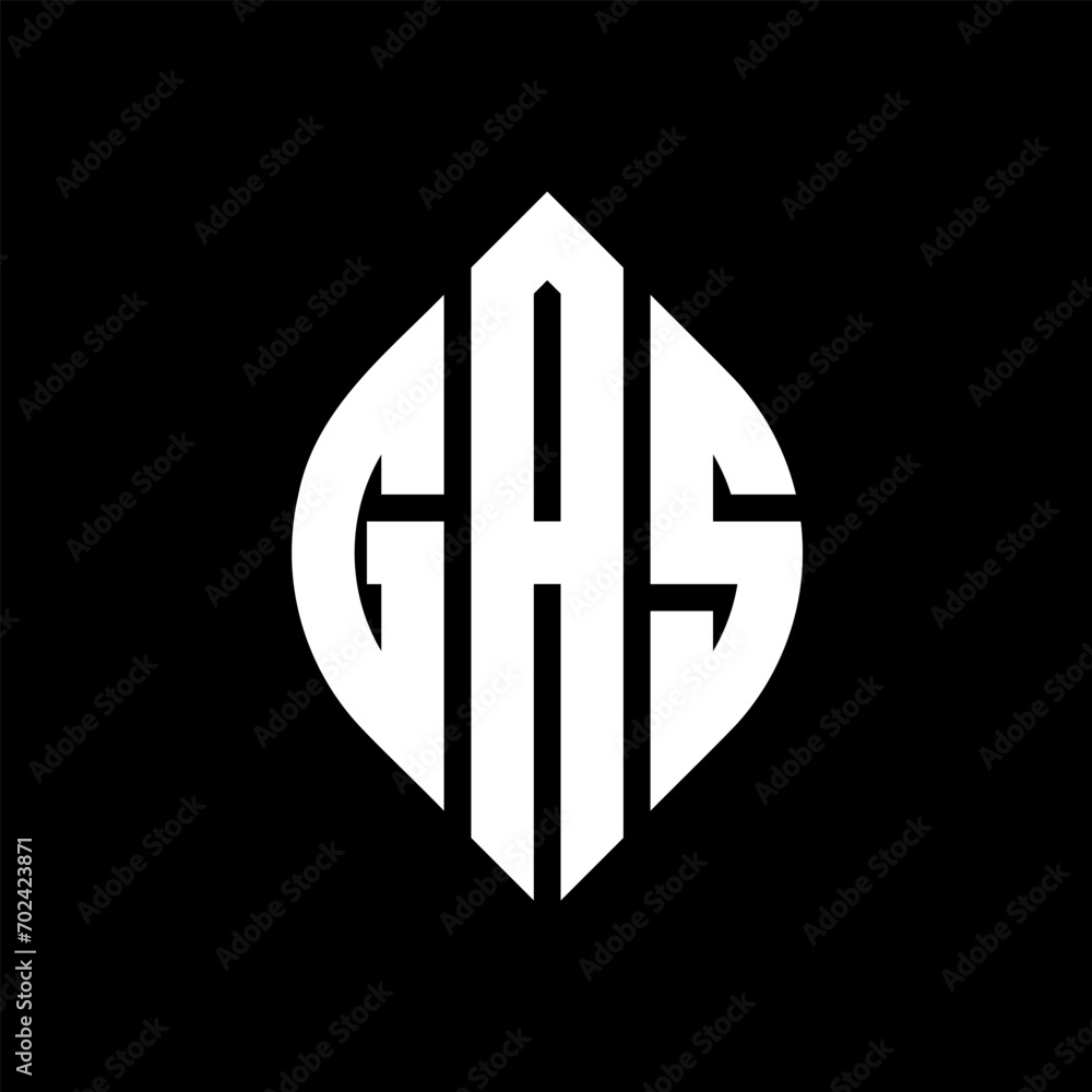 GAS circle letter logo design with circle and ellipse shape. GAS ...