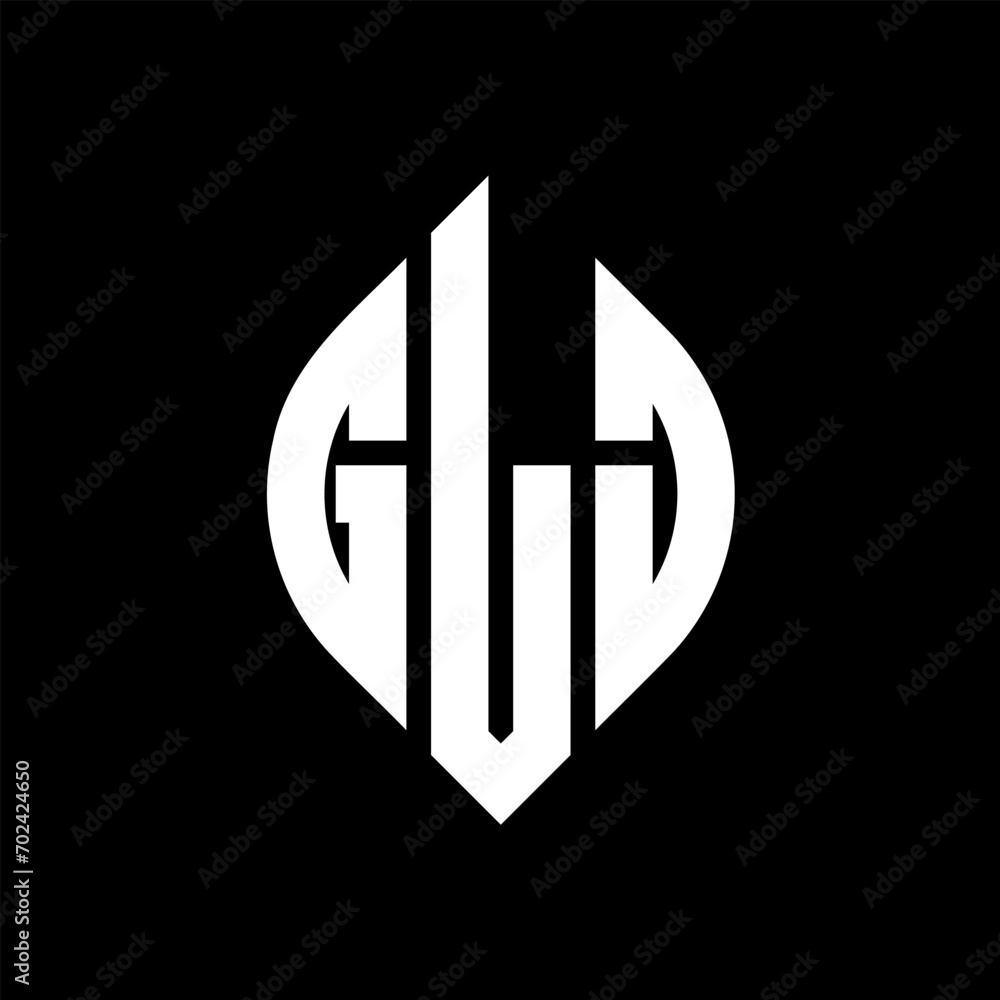 GLJ circle letter logo design with circle and ellipse shape. GLJ ...