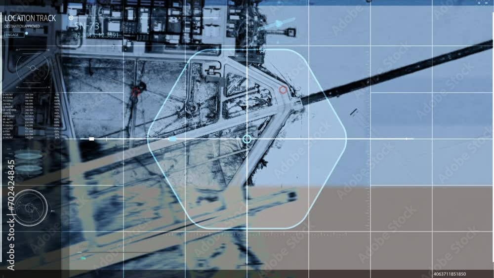 Vidéo Stock Sci-fi Surveillance Satellite Control Software Tracking ...