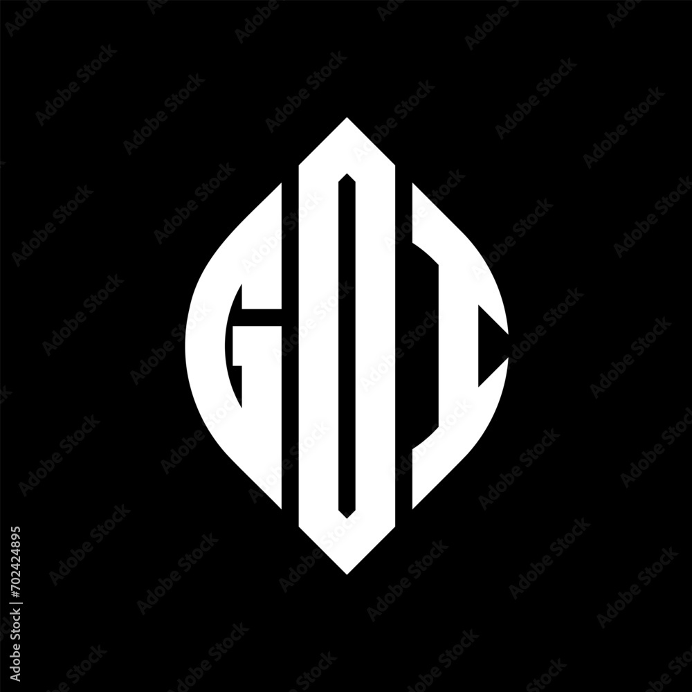 GOI circle letter logo design with circle and ellipse shape. GOI ...