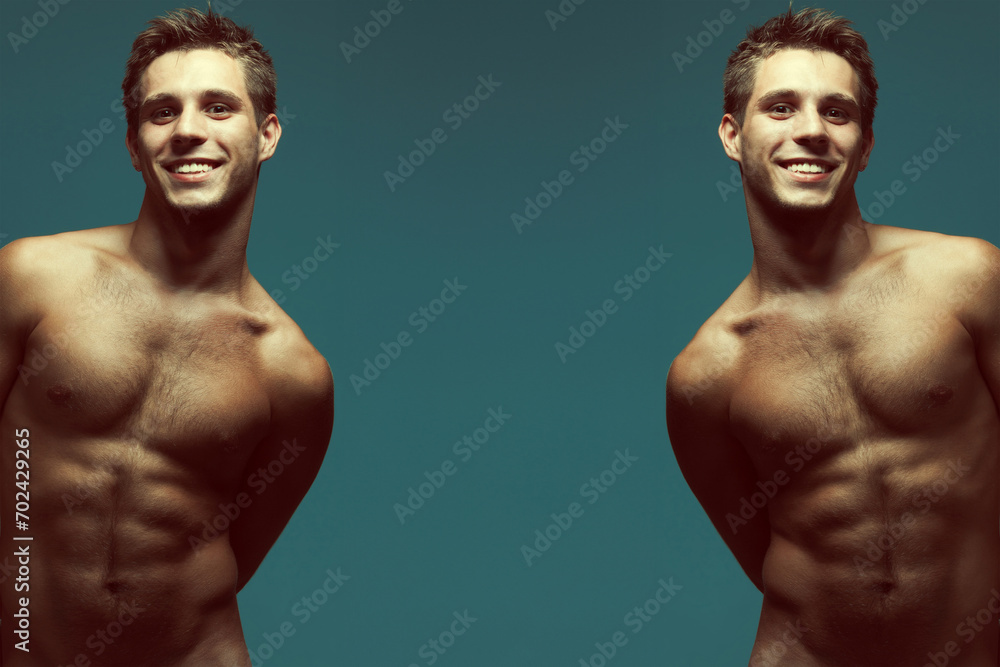 Bodybuilding and body sculpture concept. Handsome muscular male model ...