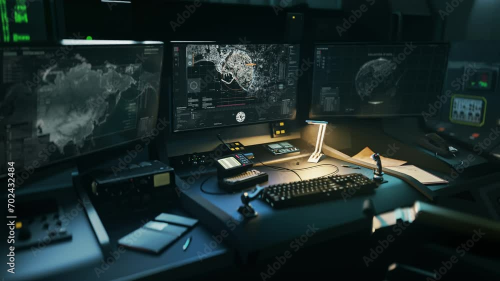 Secret Spy Intelligence Operation Control Room. Advanced Secret Spy ...