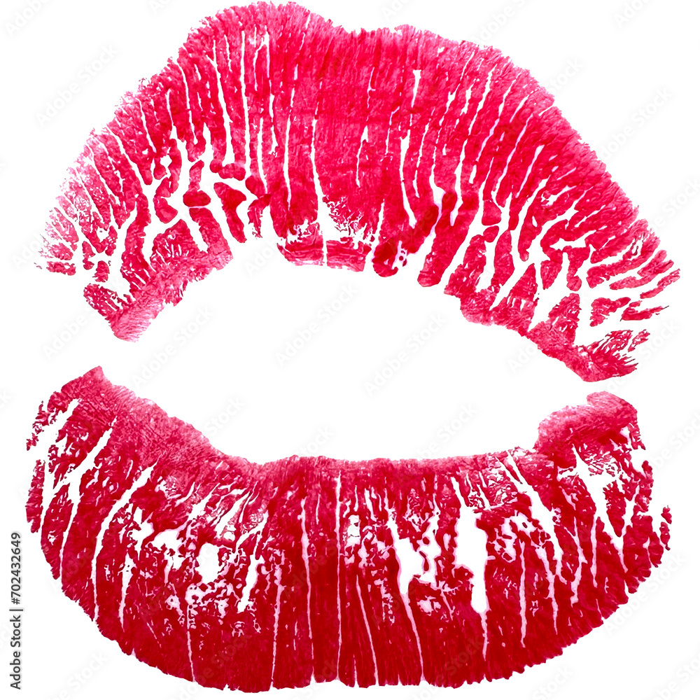 Lipstick kiss print isolated set. red lips set. Different shapes of female sexy red lips. Sexy ...