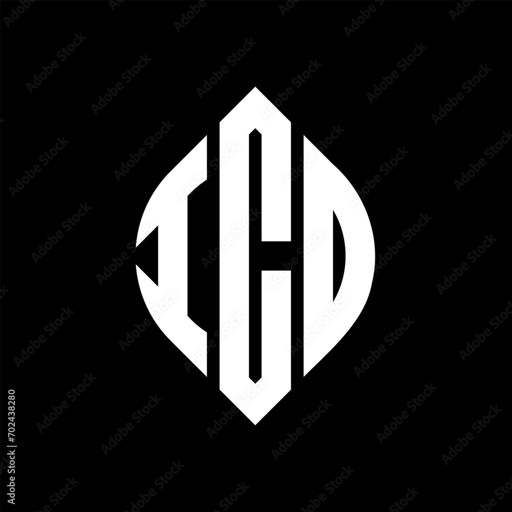 ICD circle letter logo design with circle and ellipse shape. ICD ...