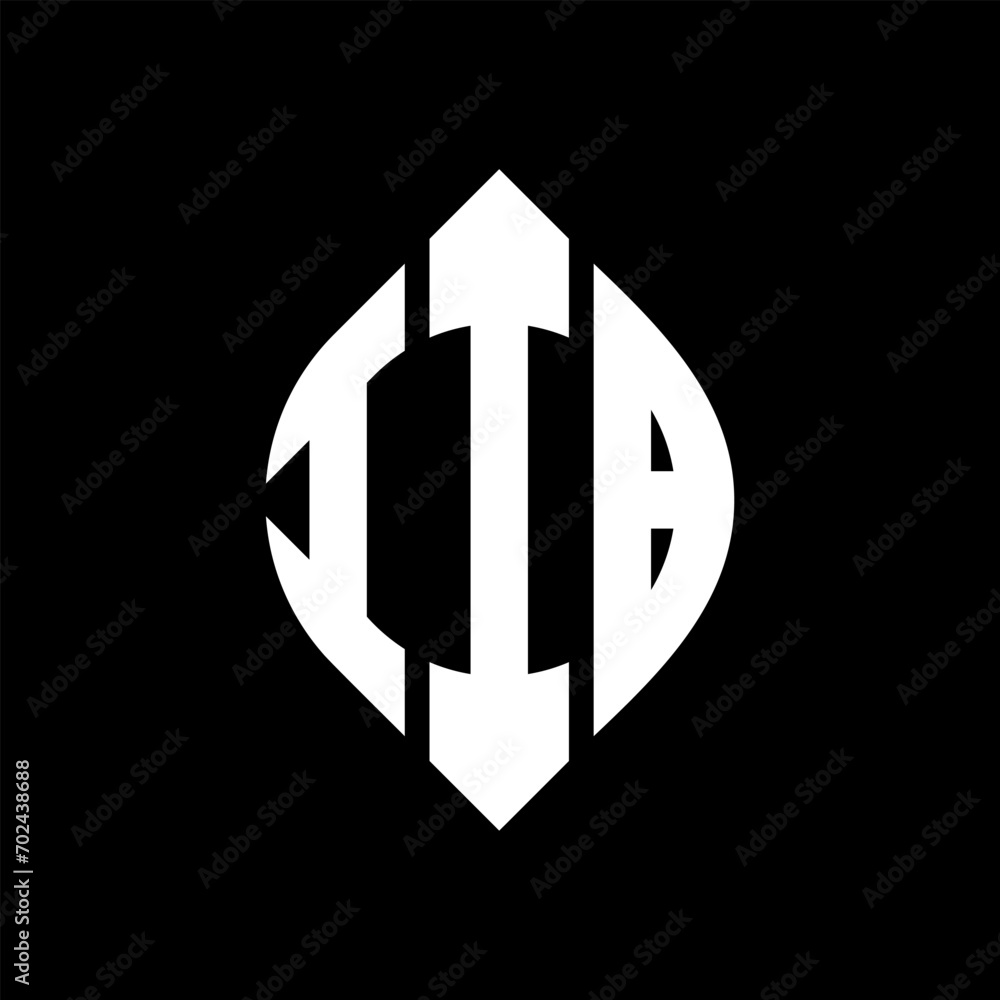 IIB circle letter logo design with circle and ellipse shape. IIB ...