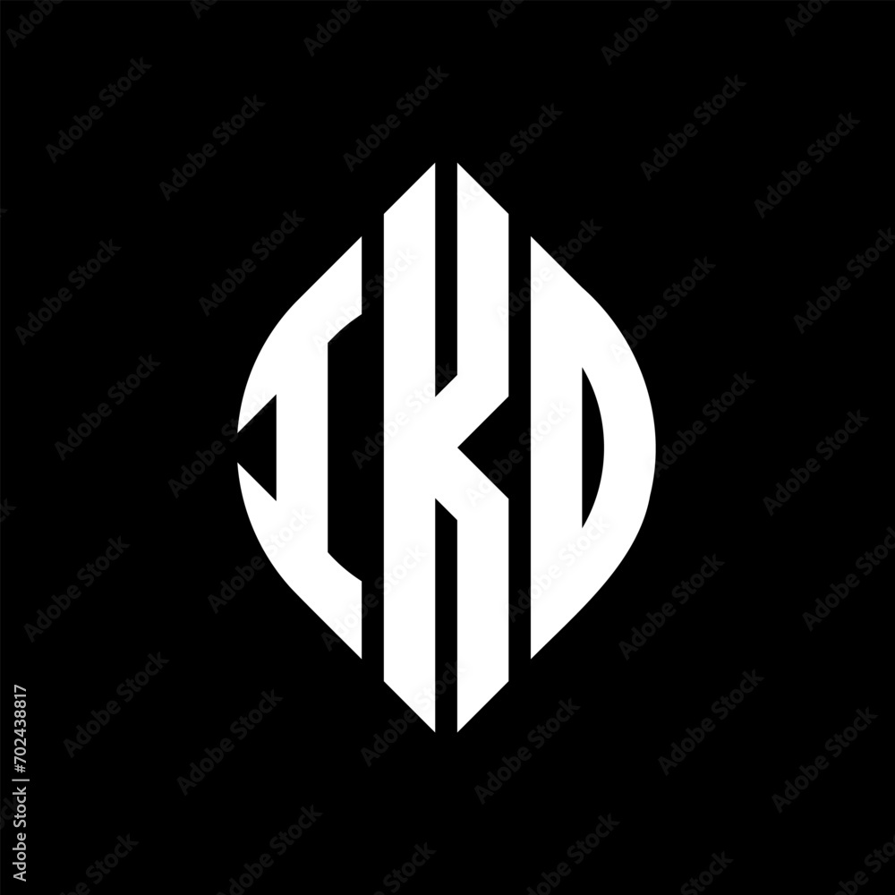IKD circle letter logo design with circle and ellipse shape. IKD ...