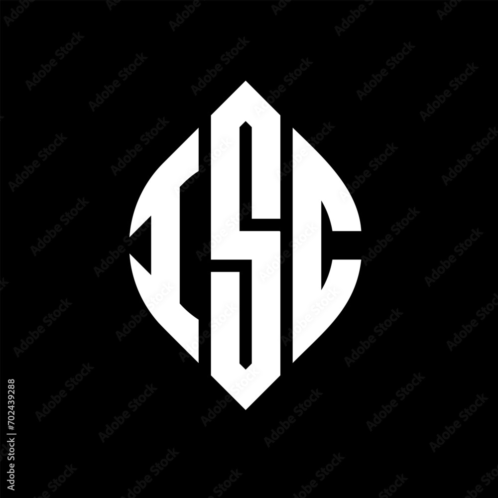 ISC circle letter logo design with circle and ellipse shape. ISC ...