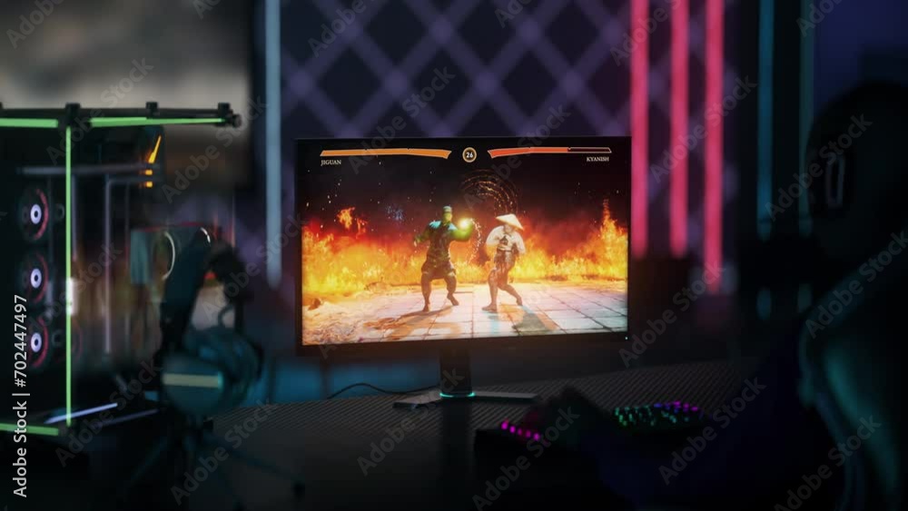 Gamer achieves the round victory of the pc fighting simulator. Gamer ...