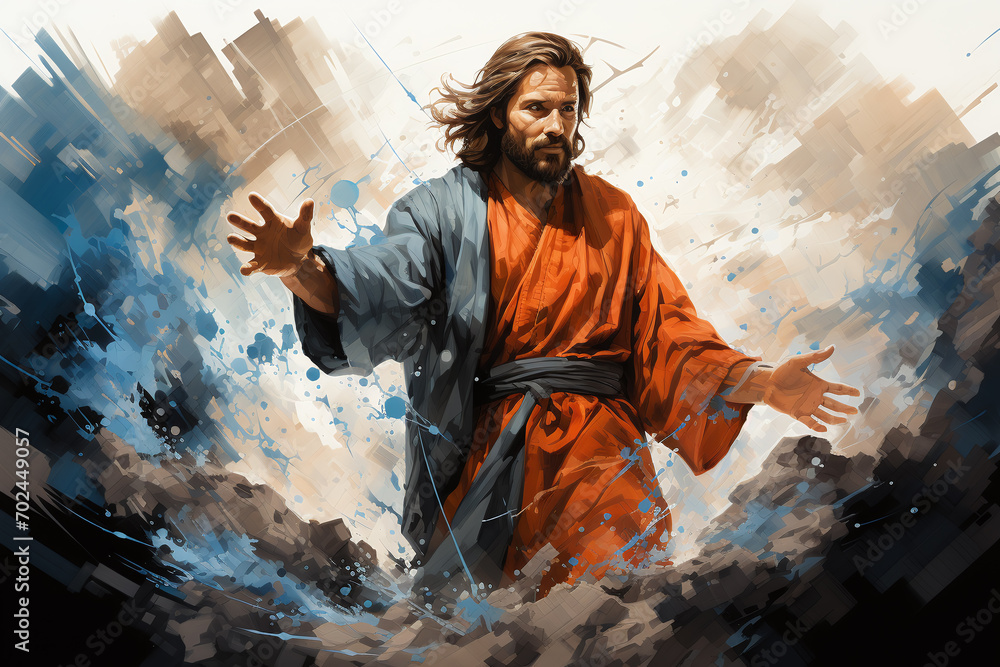 jesus christ who gives a sermon Stock Illustration | Adobe Stock