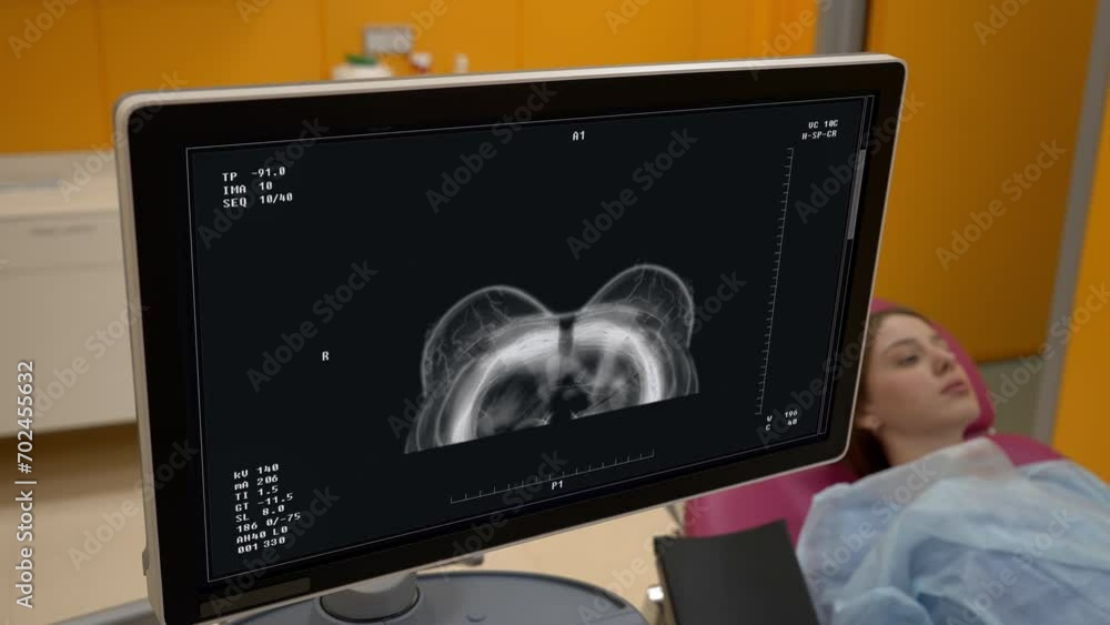 Screening test of the sick female patient at the healthcare clinic. X ...