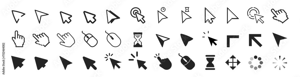 Vetor do Stock: Cursor icon. Mouse click cursor collection. Computer ...
