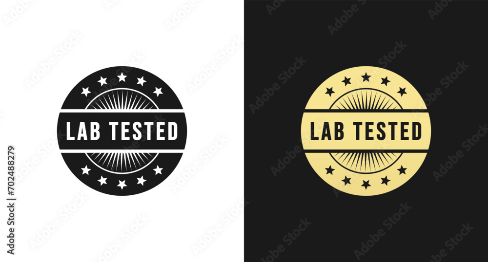Vetor de Lab Tested Stamp or Lab Testing Seal Vector Isolated. Best lab ...