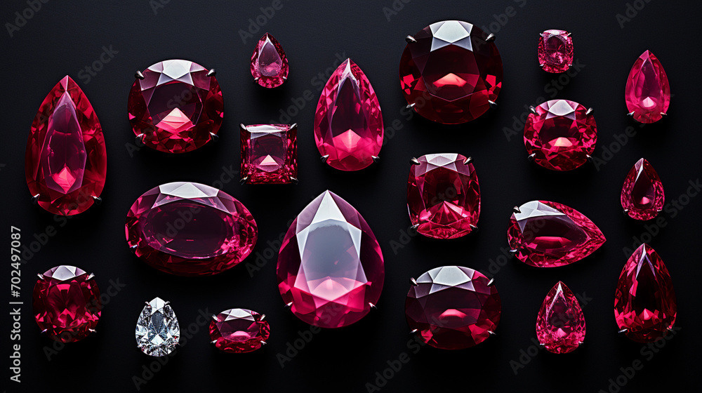 Artfully Arranged Diverse Rubies in Different Sizes and Forms - An ...