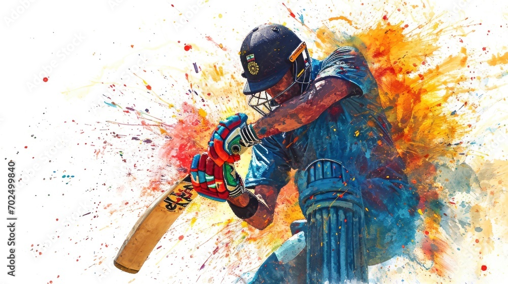 A cricket player is shown in action, hitting a ball with a bat. This ...