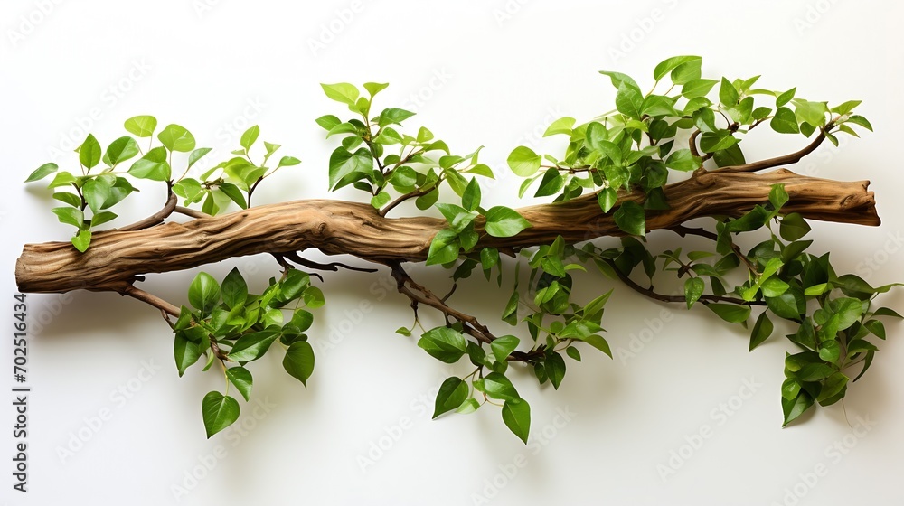Twisted jungle vines climbing plant isolated on white background. Green ...