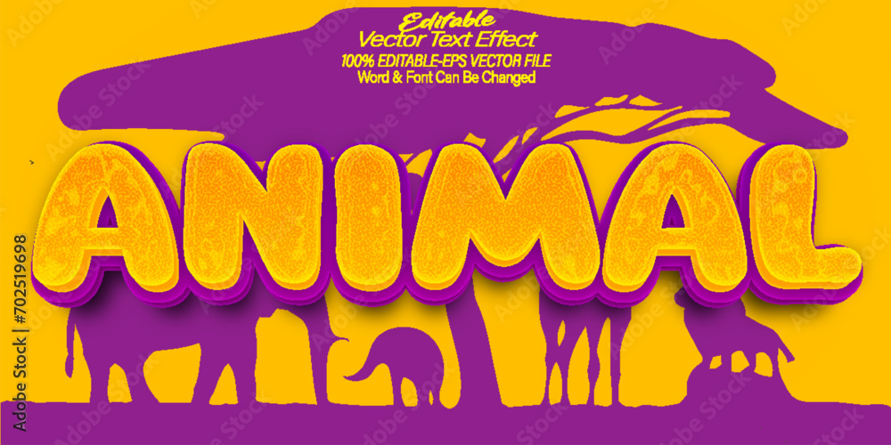 Animal Vector Text Effect Editable Alphabet Zoo Safari Jungle Forest ...