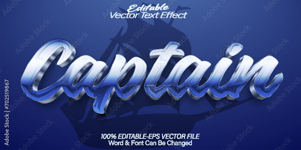 Captain Vector Text Effect Editable Alphabet Sea Sailor Ocean Marine ...