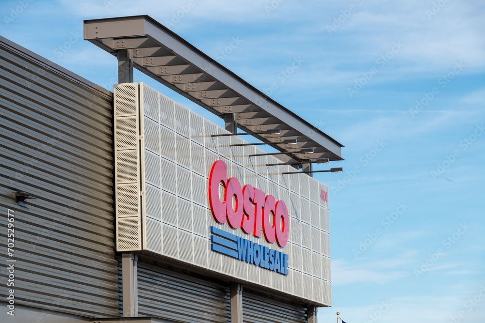 Clermont, Florida, US-January 4, 2024: The exterior view of Costco ...