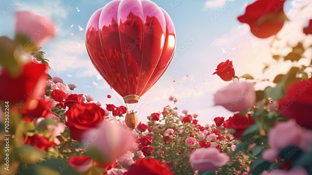 The balloon finally reaches its destination, floating through a ...