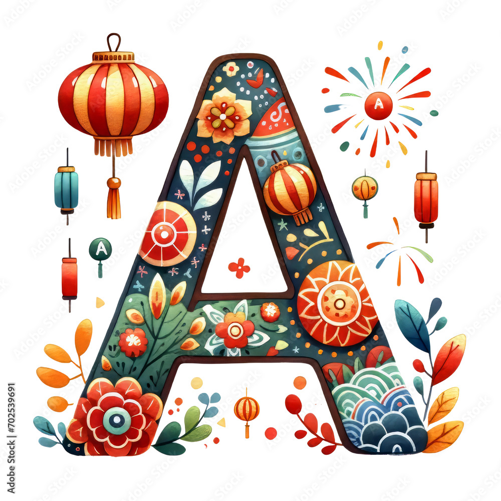 chinese alphabet, chinese number, chinese clipart, water color clipart ...