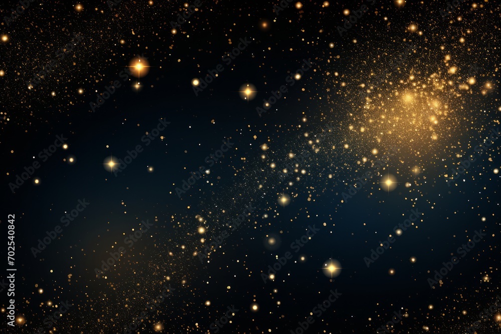 abstract blue and gold background with particles. golden dust light ...