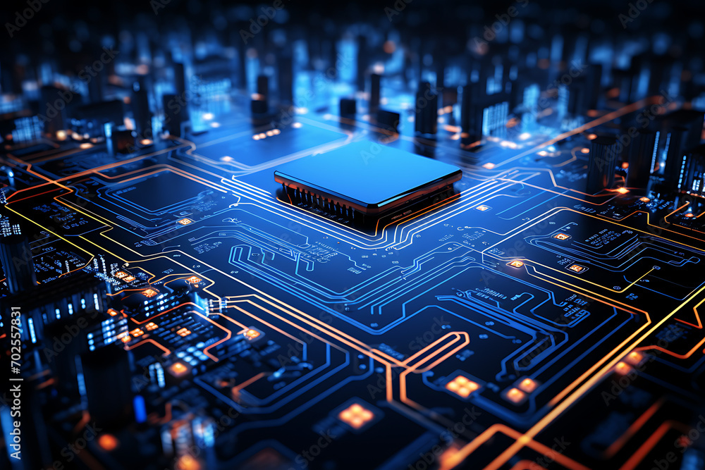 Highly detailed technology texture, AI supercomputer Chrome, insane ...