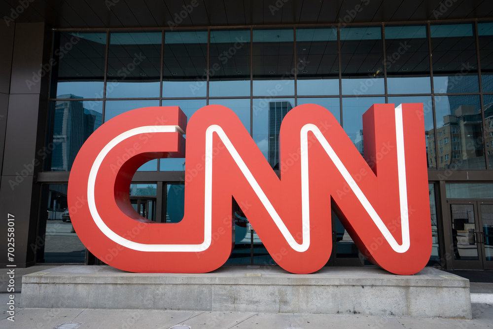 Atlanta, GA, USA - June 14, 2022: Giant CNN sign is seen at the ...