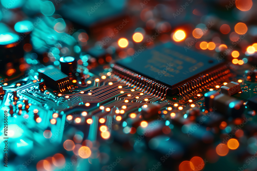 Highly detailed technology texture, AI supercomputer Chrome, insane ...