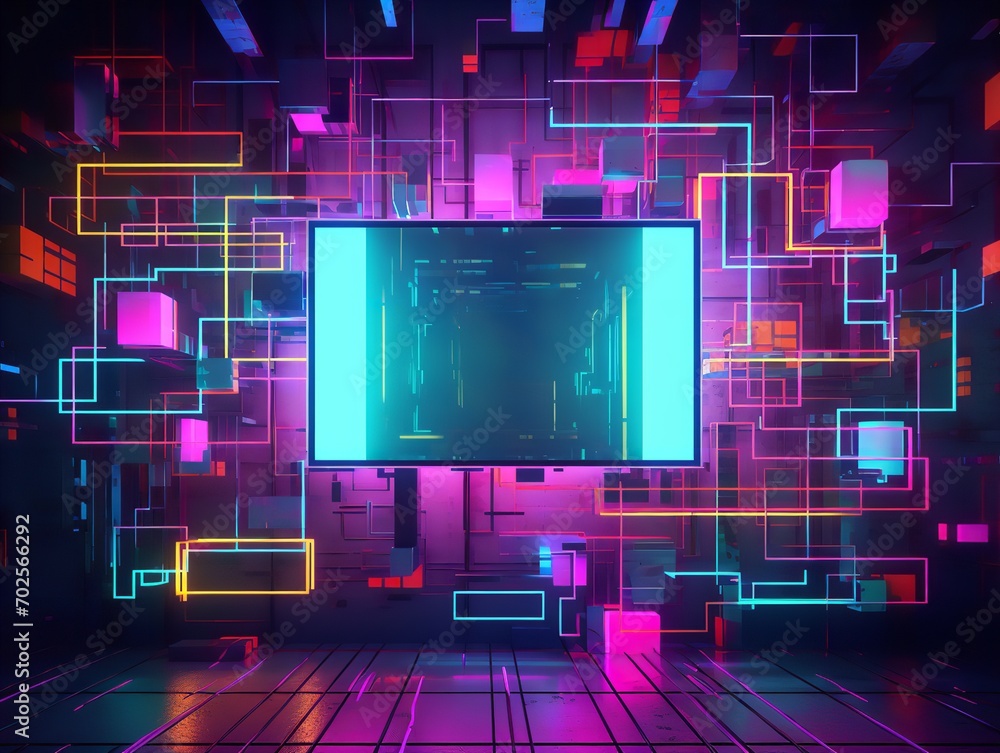 Dynamic LED Screen Mockup for Vibrant Displays - AI Generated Stock ...