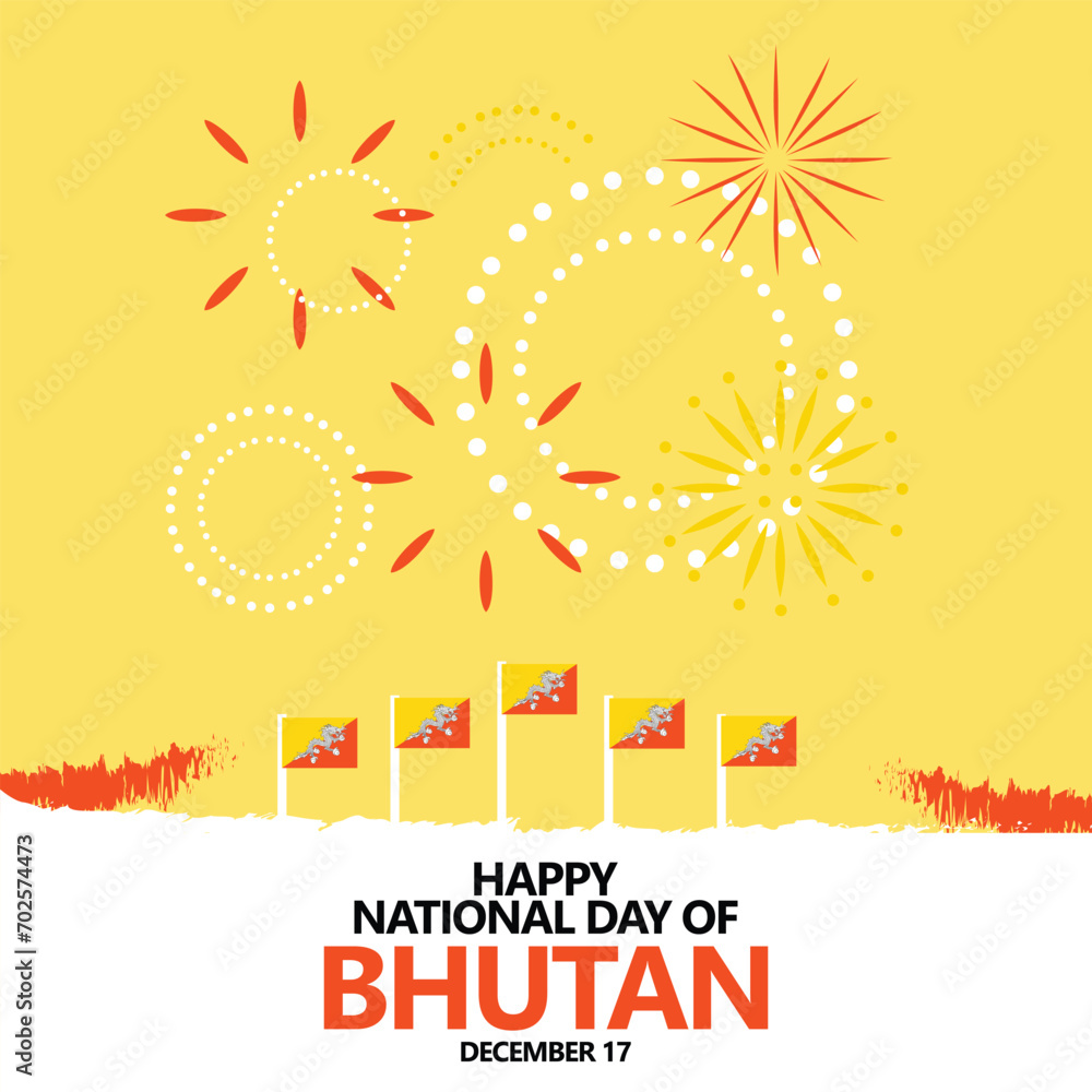 Bhutan national day vector illustration with its vectorized national ...