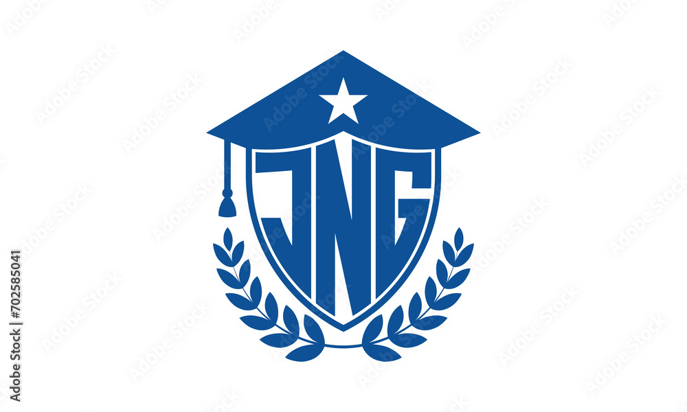 JNG three letter iconic academic logo design vector template. monogram ...