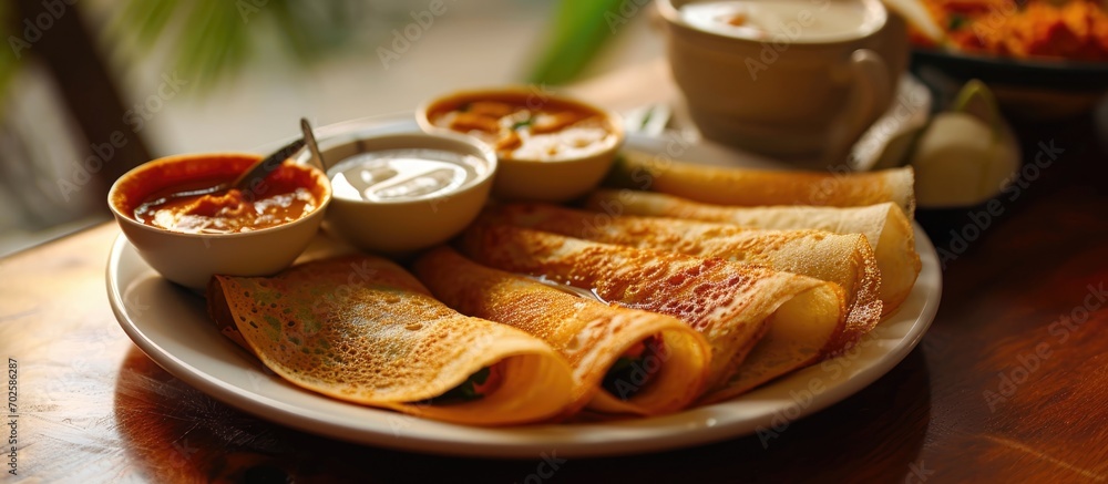 Indian food specialties include dosa, Mutta Kuzhalappam, and egg rolls ...