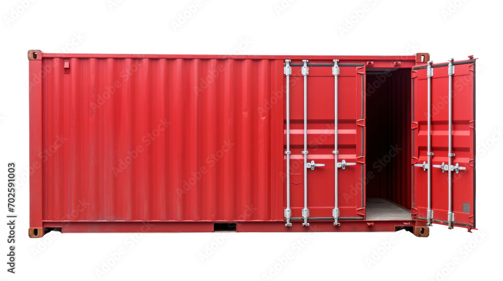 Cargo container loading isolated on transparent and white background ...